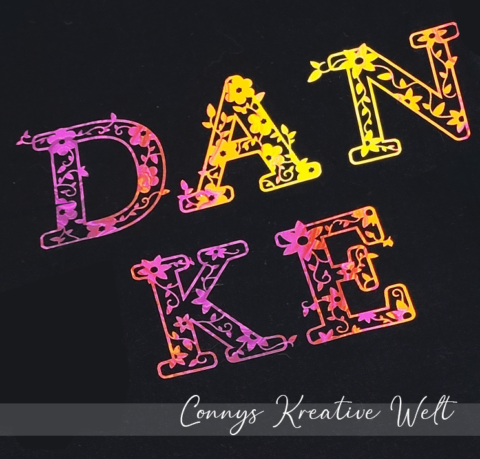 Plotterdatei | "Danke" mit Blumen und Ranken - connyskreativewelt